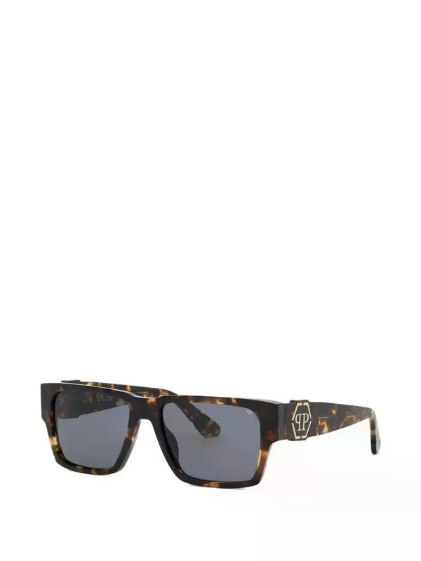 Philipp Plein Tortoiseshell-effect Rectangle-frame Sunglasses