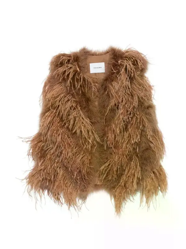 YVES SALOMON Feather-trim Gilet