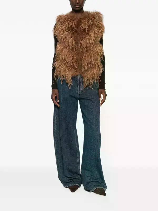 YVES SALOMON Feather-trim Gilet