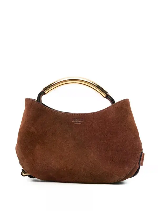 Moschino Suede Logo Detail Tote Bag - Brown