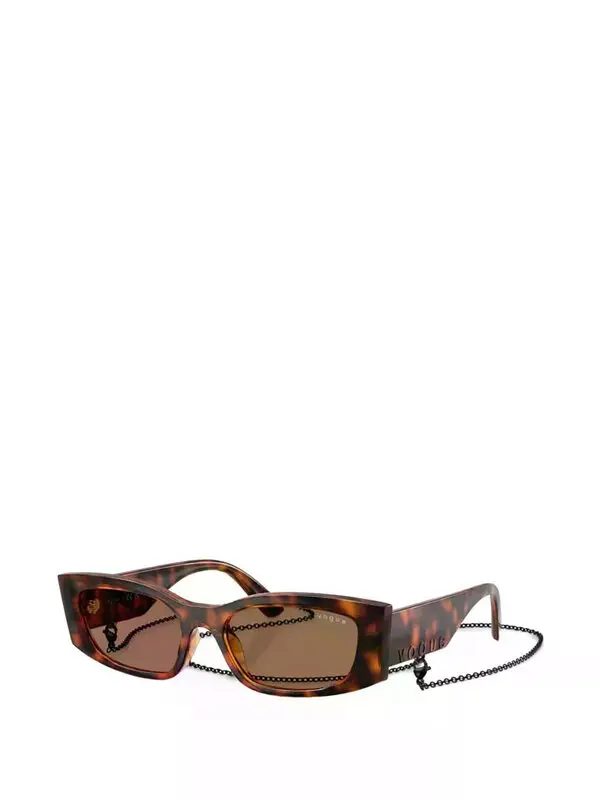 VOGUE EYEWEAR Tortoiseshell-effect Rectangle-frame Sunglasses