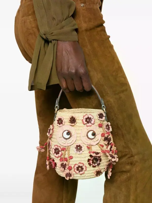 ANYA HINDMARCH Floral Embellished Tote Bag - Neutrals