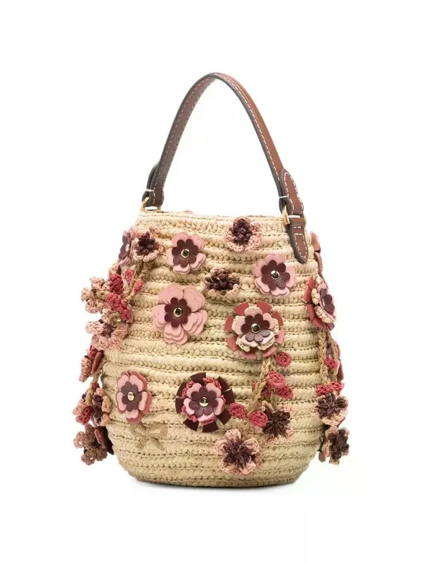 ANYA HINDMARCH Floral Embellished Tote Bag - Neutrals