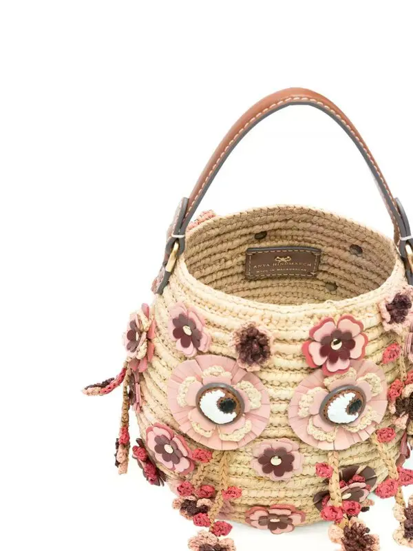 ANYA HINDMARCH Floral Embellished Tote Bag - Neutrals