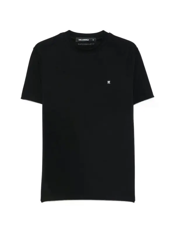 Karl Lagerfeld Logo-plaque Crew-neck Cotton T-shirt