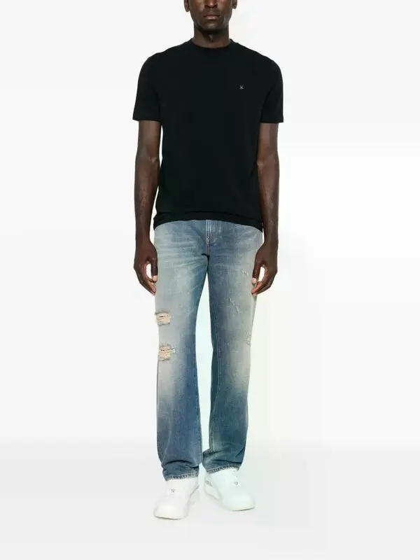 Karl Lagerfeld Logo-plaque Crew-neck Cotton T-shirt