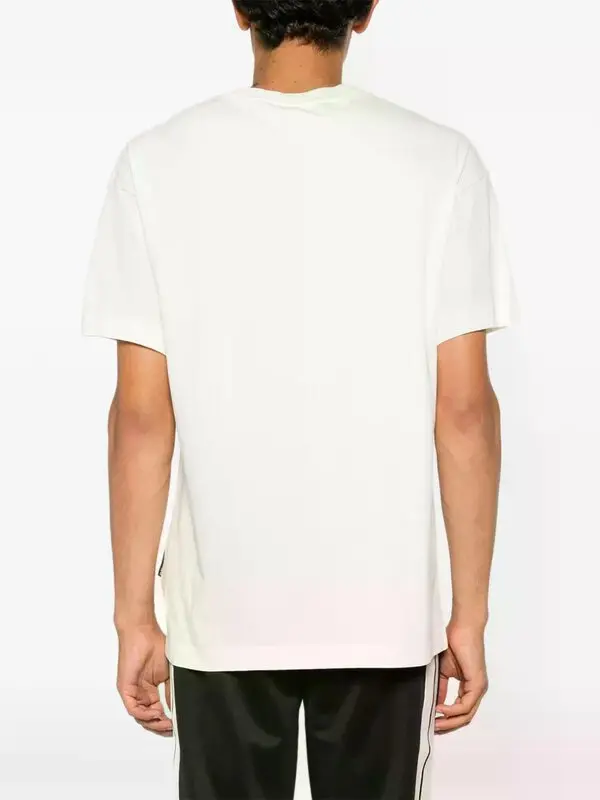 Palm Angels Neck Logo Printed T-shirt - Neutrals