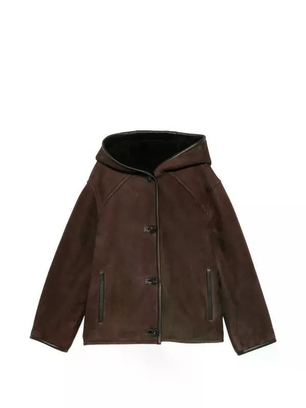 YVES SALOMON Hooded Suede And Shearling Jacket