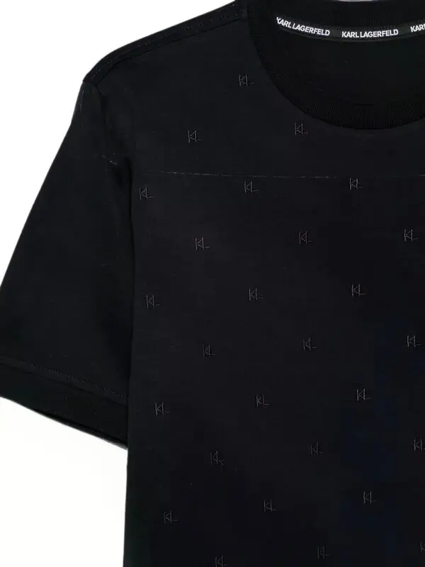 Karl Lagerfeld Monogram-embroidered T-shirt