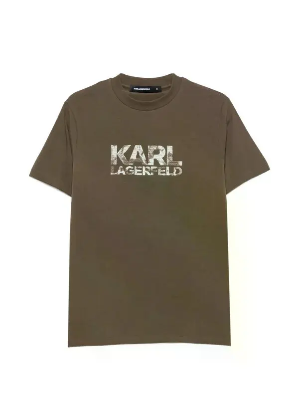 Karl Lagerfeld Logo-embroidered Crew-neck T-shirt - Green