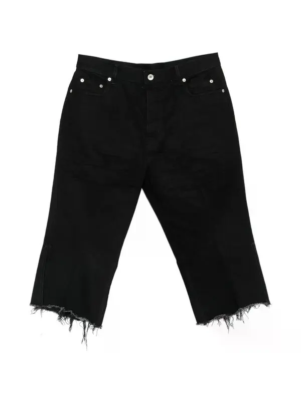 Rick Owens Cropped Raw-cut Jeans - Black
