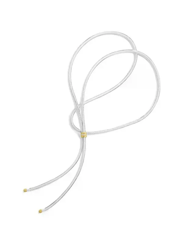 LEIGH MAXWELL 18k Yellow Diamond Pavé Leather Cord Necklace - Gold