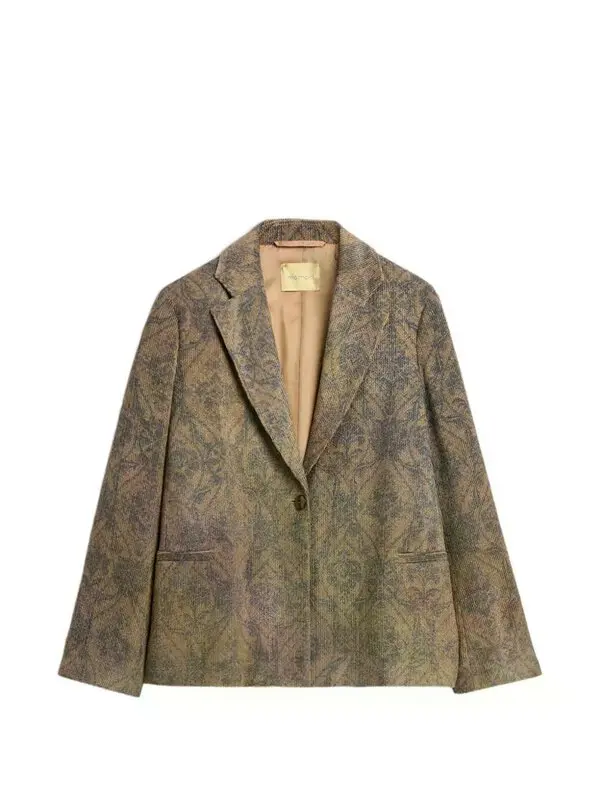 Momoni Printed Corduroy Jacket With Notched Lapels