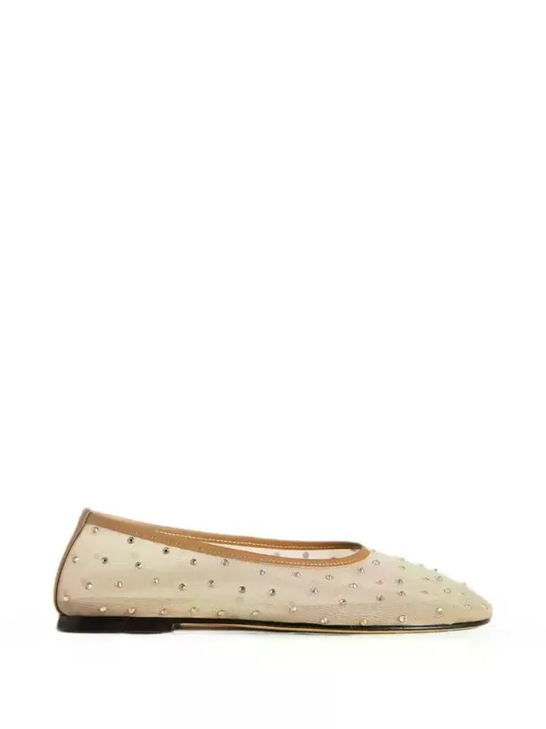 Dear Frances Crystal-embellished Mesh Ballet Flats