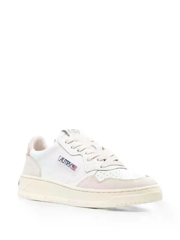 AUTRY Medalist Low Sneakers In And Powder Leather And Beige Suede - White