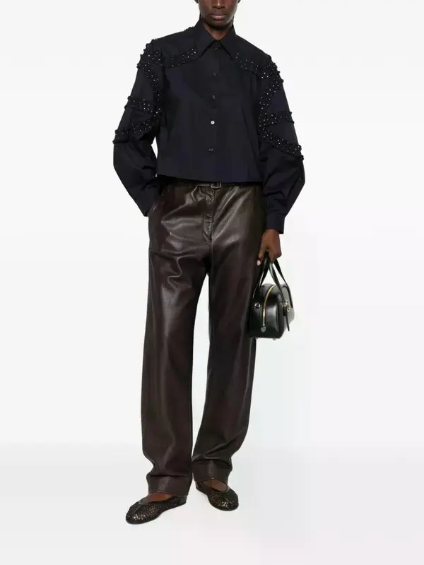Sandro Crystal-embellished Ruffled-detail Shirt