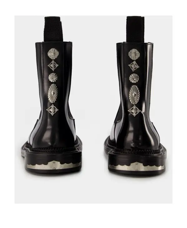 TOGA VIRILIS Stud-embellished Leather Ankle Boots