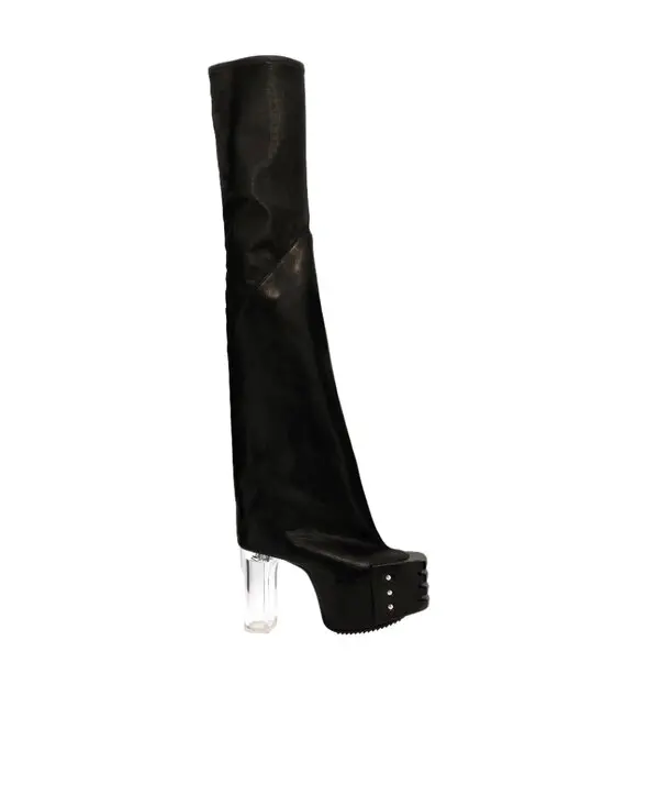 Rick Owens Square-toe Thigh-length Boots