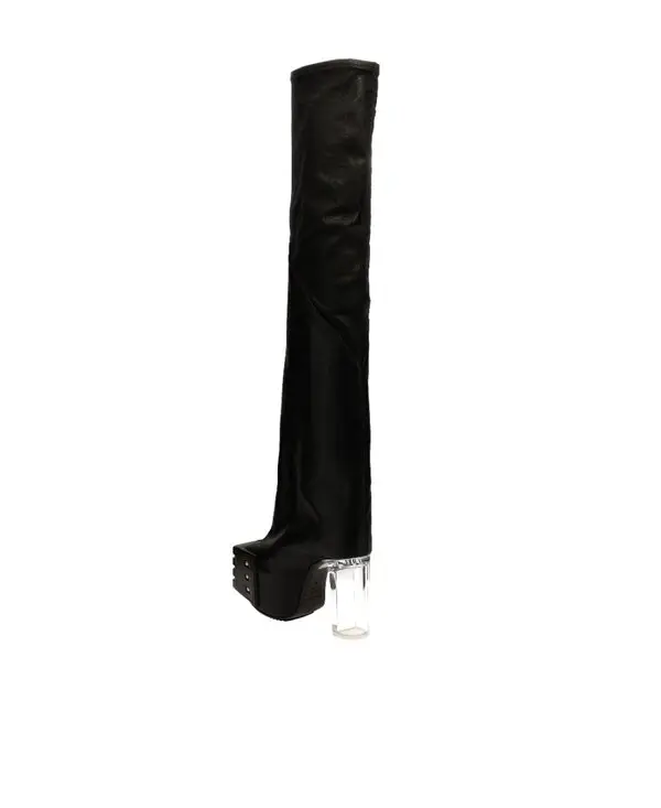Rick Owens Square-toe Thigh-length Boots