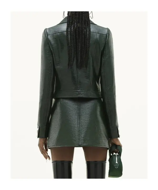 COURREGES Courrèges Vinyl Cropped Jacket With Ac Logo Detail - Dark Green