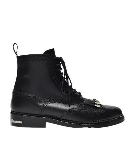 TOGA VIRILIS Silver-detail Lace-up Boots