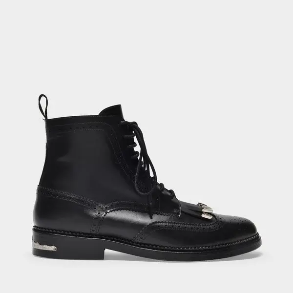 TOGA VIRILIS Silver-detail Lace-up Boots