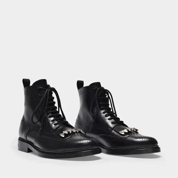 TOGA VIRILIS Silver-detail Lace-up Boots
