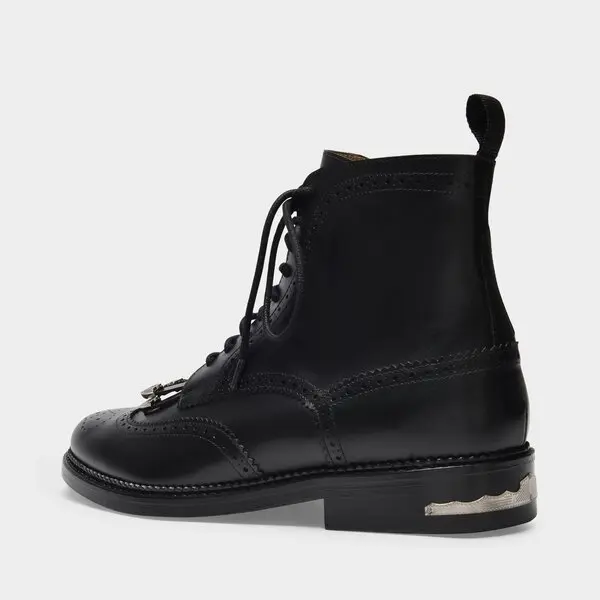 TOGA VIRILIS Silver-detail Lace-up Boots