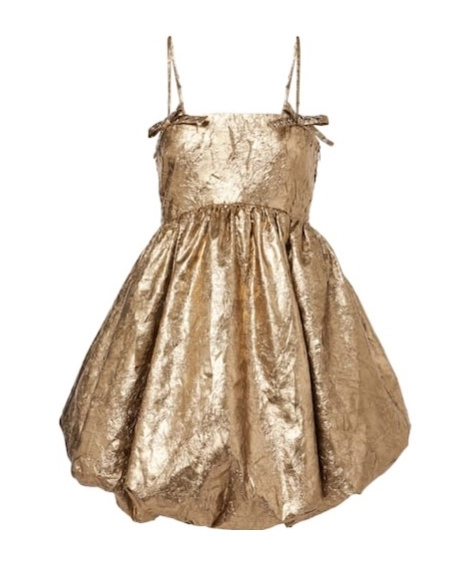 GANNI Metallic Dress - Nude