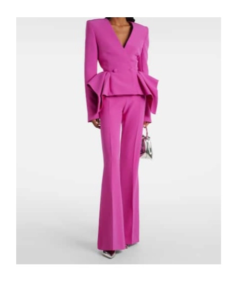 SAFIYAA LONDON Double-breasted Peplum Blazer