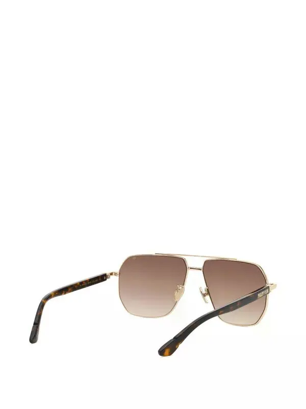 Philipp Plein Tortoiseshell-effect Geometric-frame Sunglasses