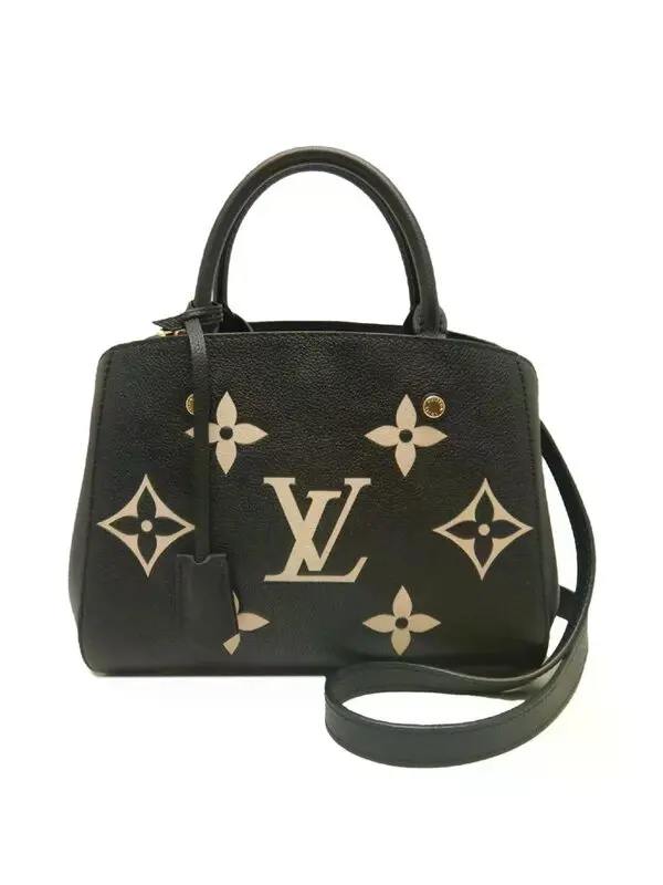 LOUIS VUITTON 2021-2026 Bicolor Monogram Empreinte Giant Montaigne Bb Satchel - Black