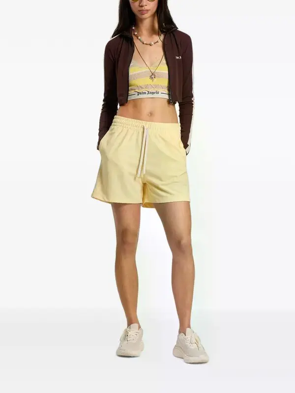Palm Angels Logo Beach Striped Knit Top