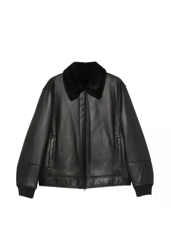 YVES SALOMON Fur-collar Leather Jacket