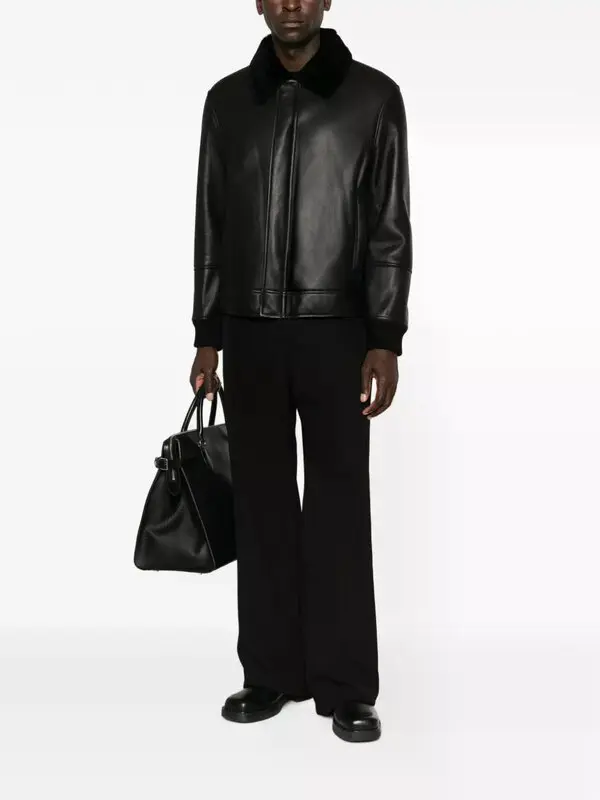 YVES SALOMON Fur-collar Leather Jacket