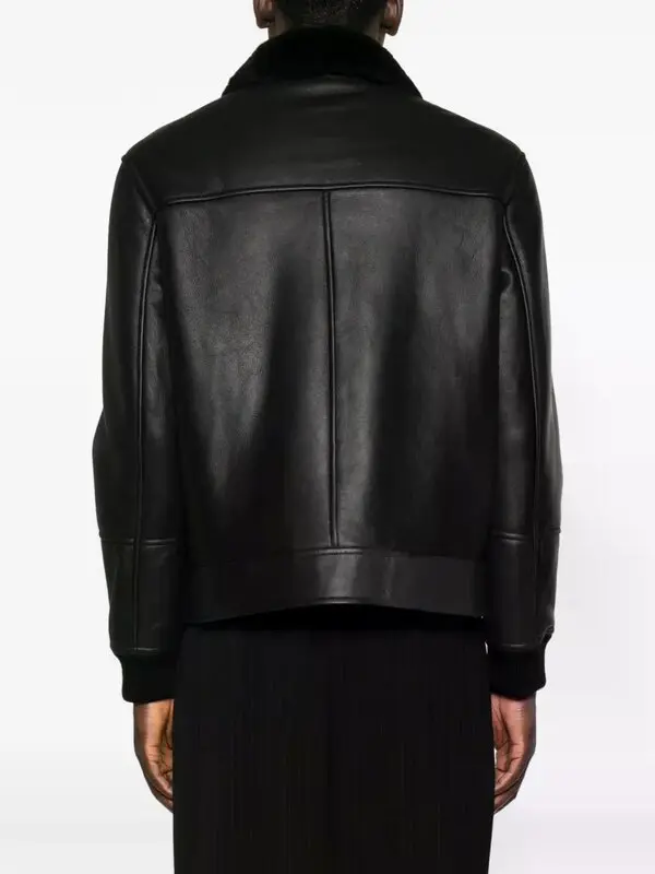 YVES SALOMON Fur-collar Leather Jacket