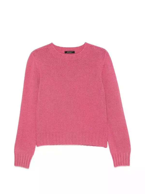 ARAGONA Ribbed-knit Crew-neck Sweater - Pink