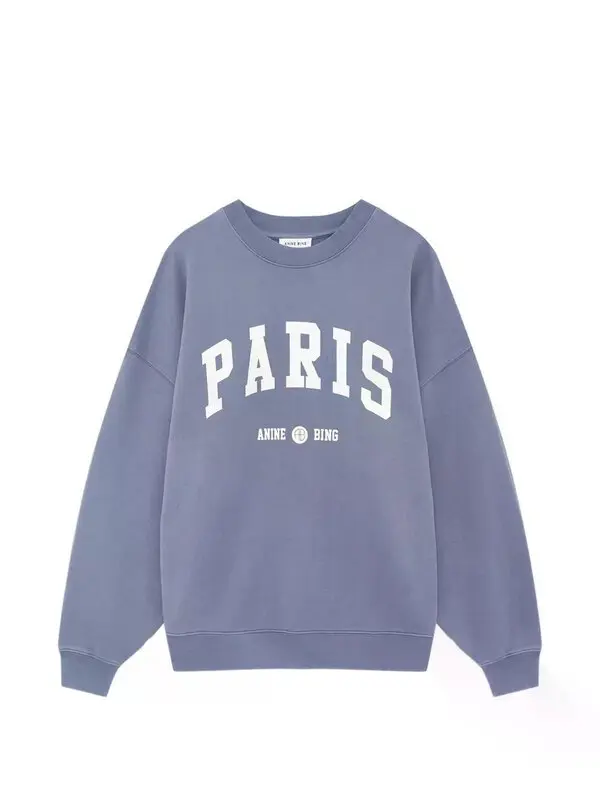 ANINE BING Miles Sweatshirt "paris University" Washed French Terry Pullover