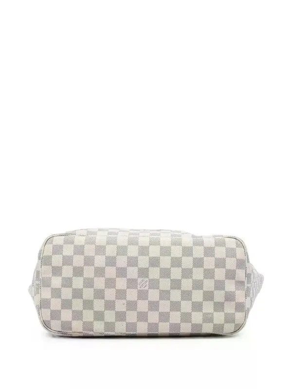 LOUIS VUITTON Damier Azur Neverfull Mm Tote Bag - White