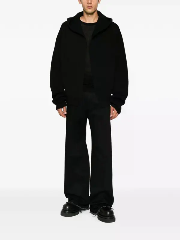 Rick Owens Geth Raw-cut Wide-leg Jeans - Black