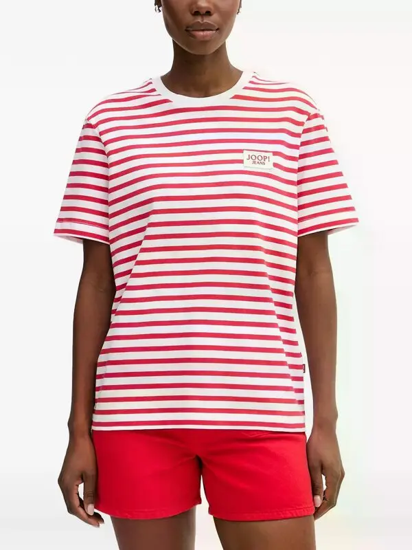 JOOP! Striped Cotton T-shirt With Logo Patch