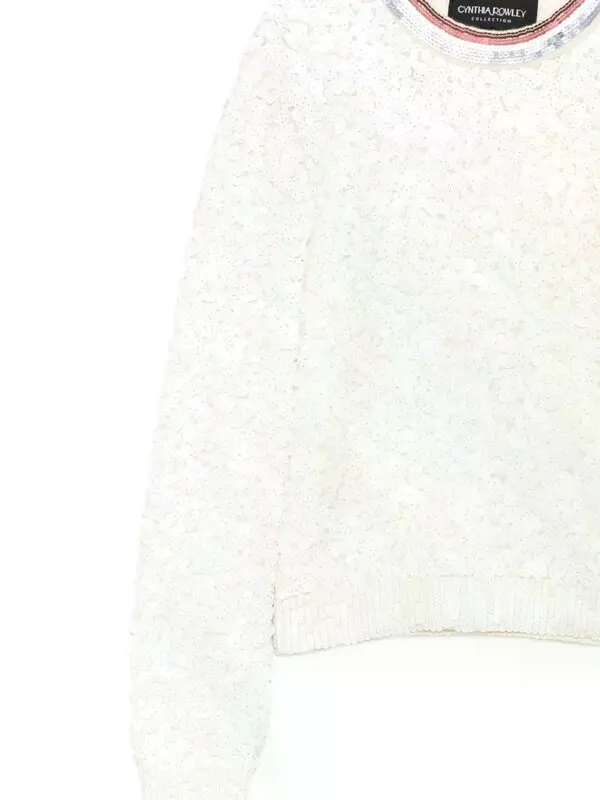 Cynthia Rowley Sequin Embellished Round Neck Jumper