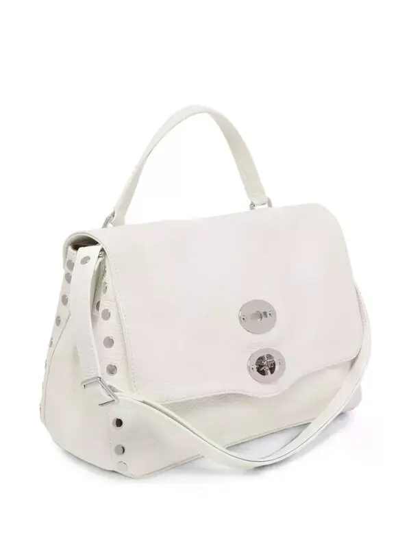 ZANELLATO Small Postina Stud-embellished Leather Tote Bag - White
