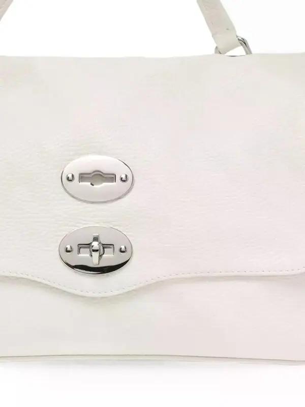 ZANELLATO Small Postina Stud-embellished Leather Tote Bag - White
