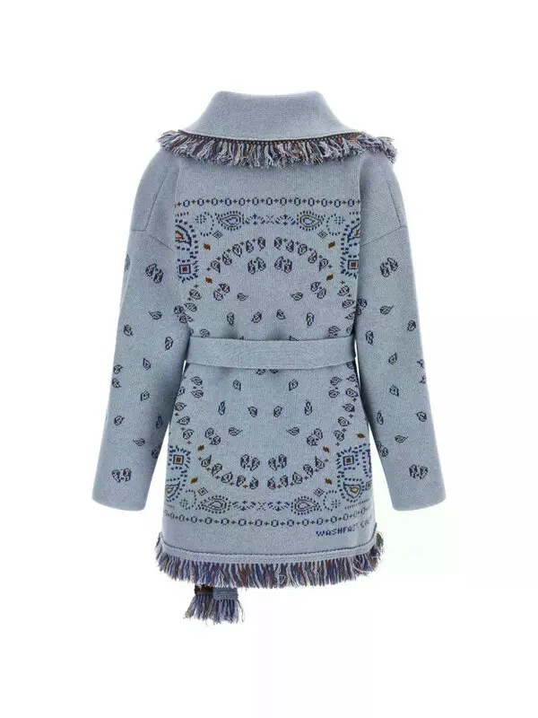 Alanui Bandana Jacquard Fringed Cardigan