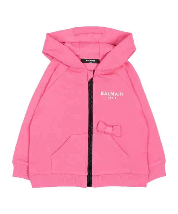 Balmain Bow-detail Zip-up Hoodie