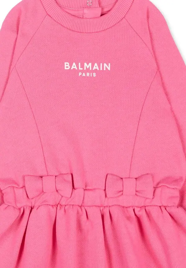 Balmain Round Neck Long Sleeve Dress