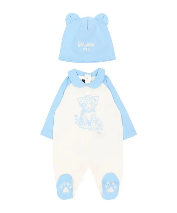 Balmain Bodysuit And Beanie Set
