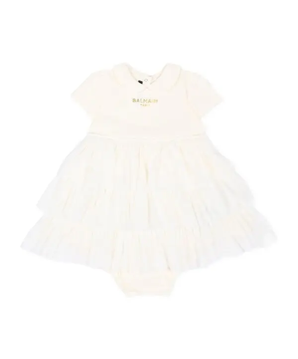 Balmain Logo-print Tiered Dress Set