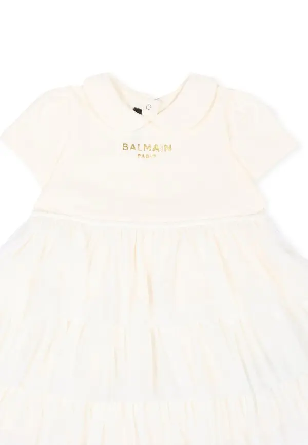 Balmain Logo-print Tiered Dress Set